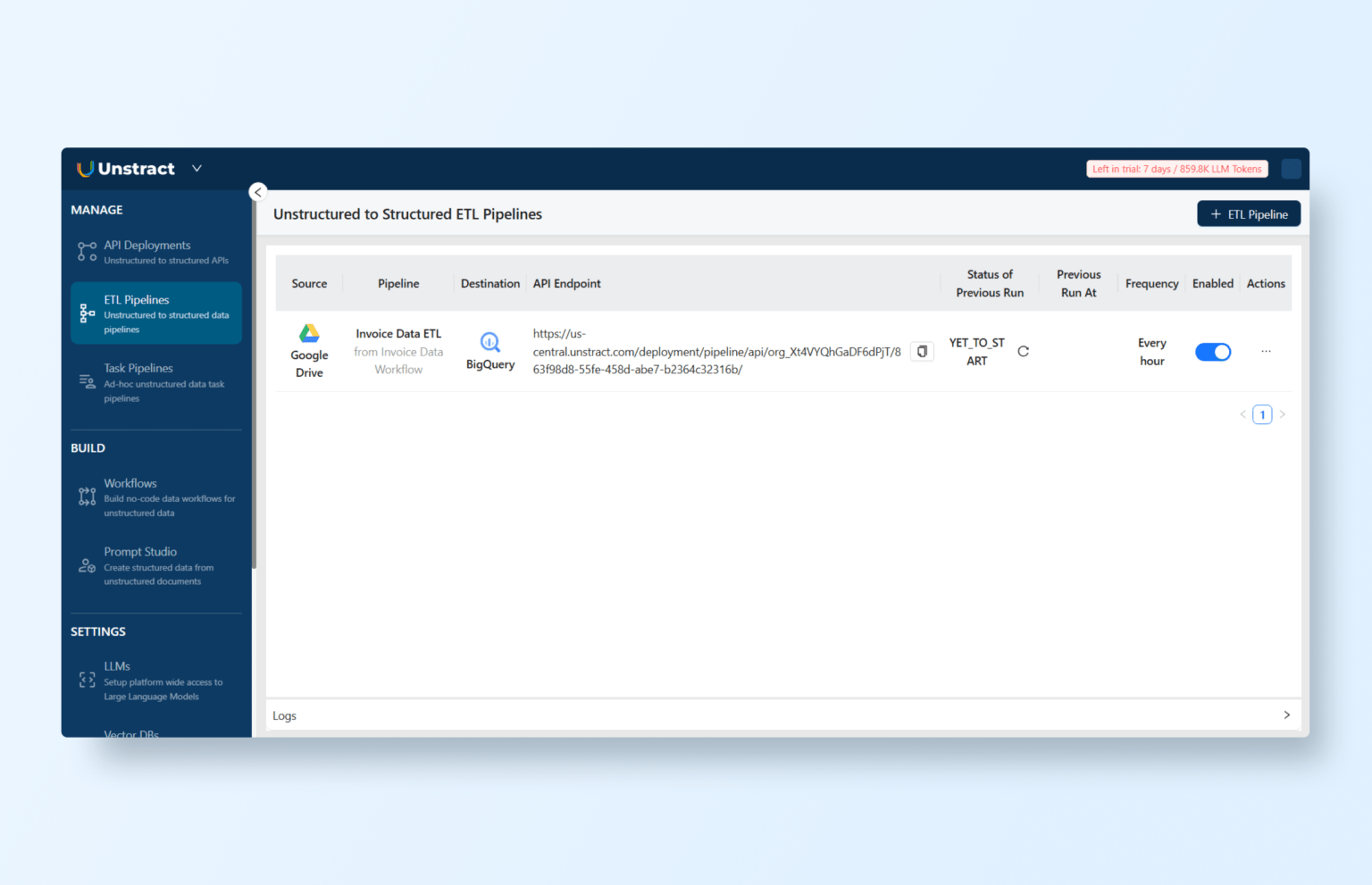 Unstructured Data ETL with Unstract & BigQuery