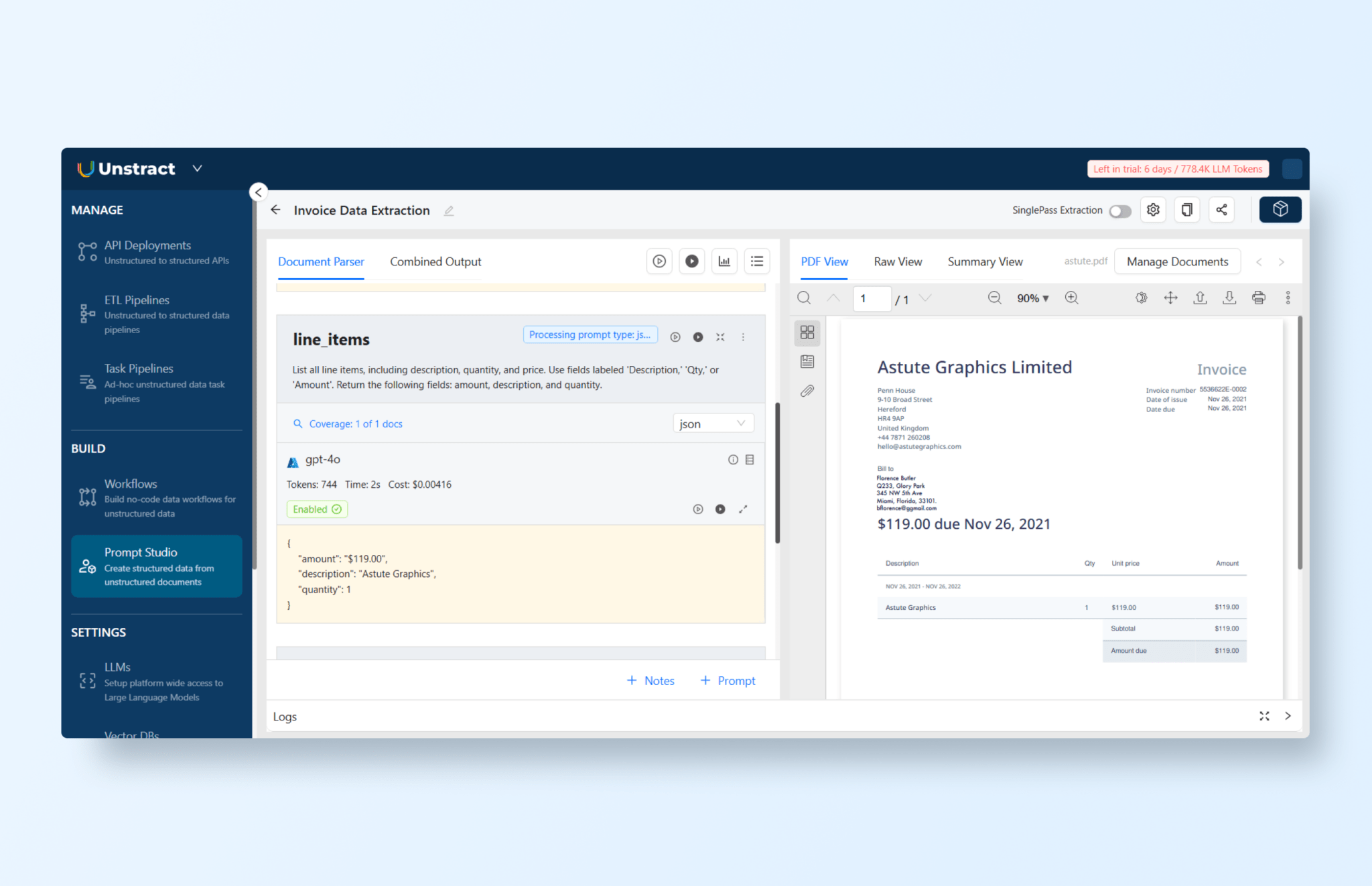 Unstructured Data ETL with Unstract & BigQuery