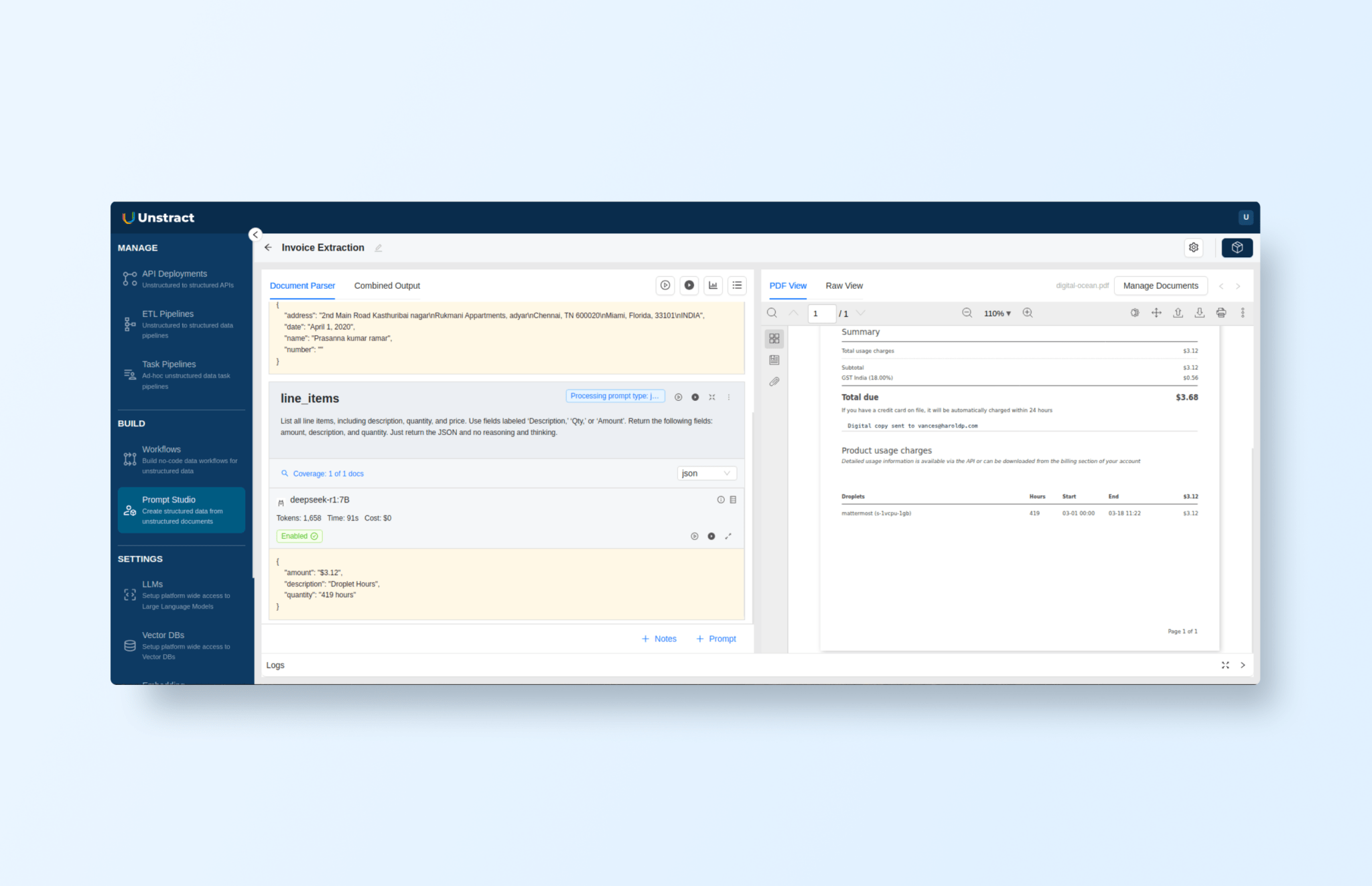 Open Source Document Extraction Unstract Deepseek And Postgresql