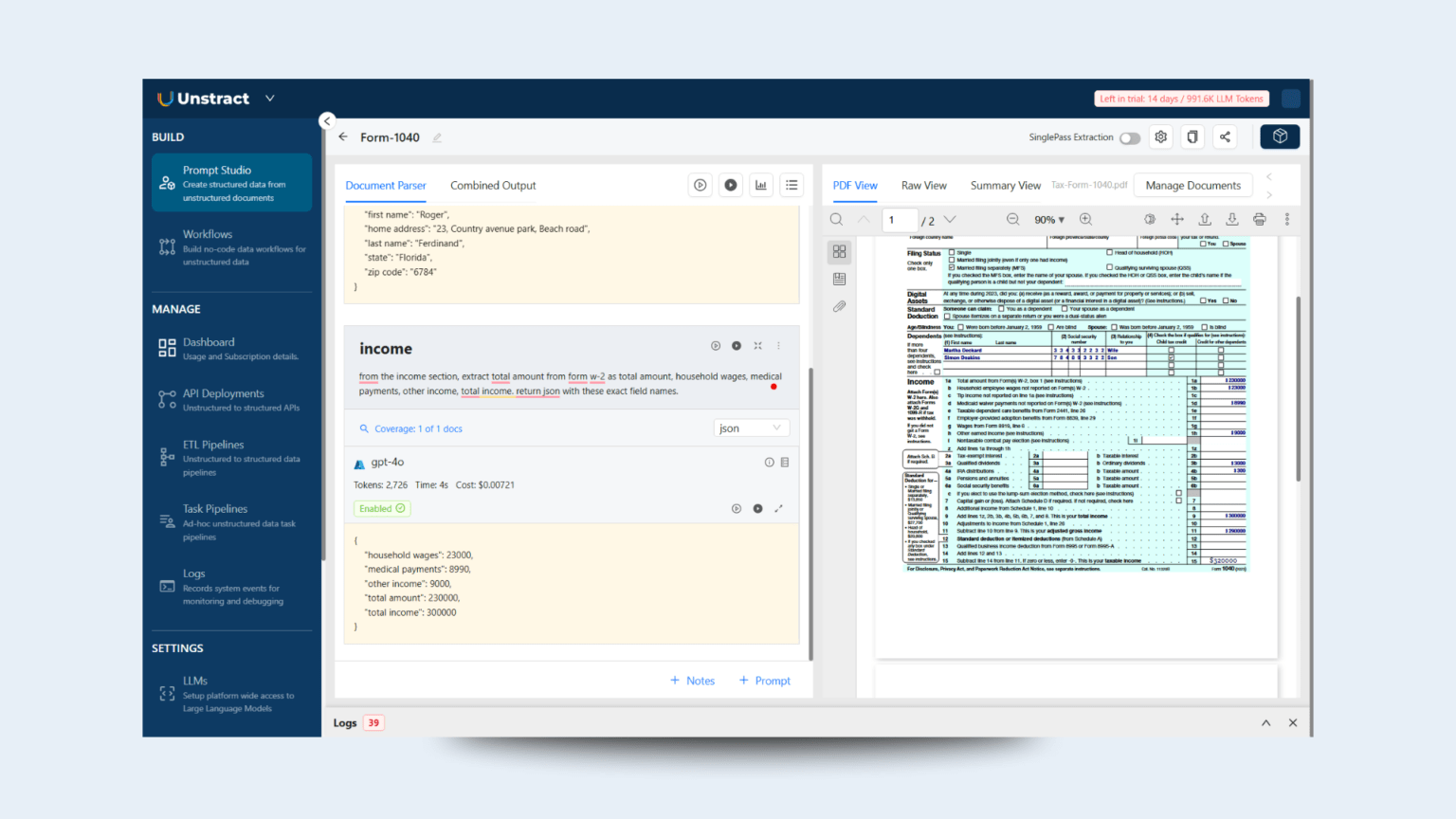 n8n + Unstract — Automate Document Data Extraction