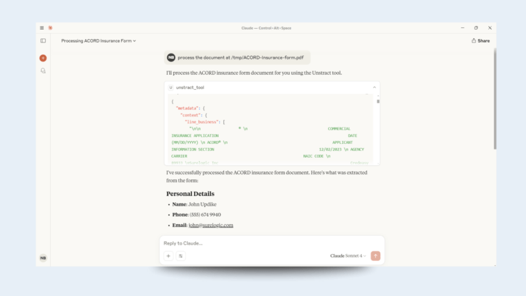 Unstract MCP Server: Document Processing Pipelines On the Go